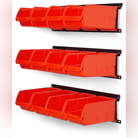 Storage & Organization | Wallmounted Orange Storage Bins | Poshmark
